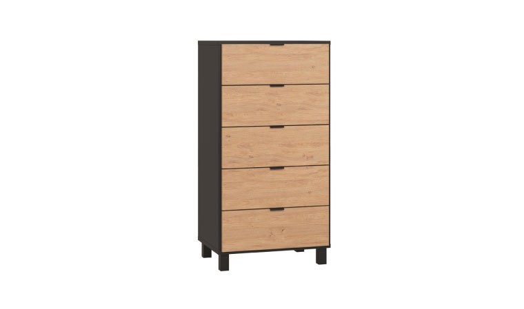 Commode personnalisable en bois 5 tiroirs - Simple Vox