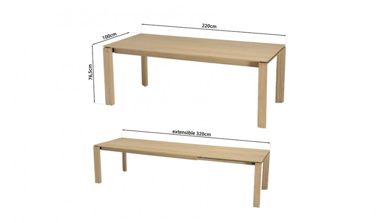 Table à manger extensible 220 / 320 cm - Eastwood