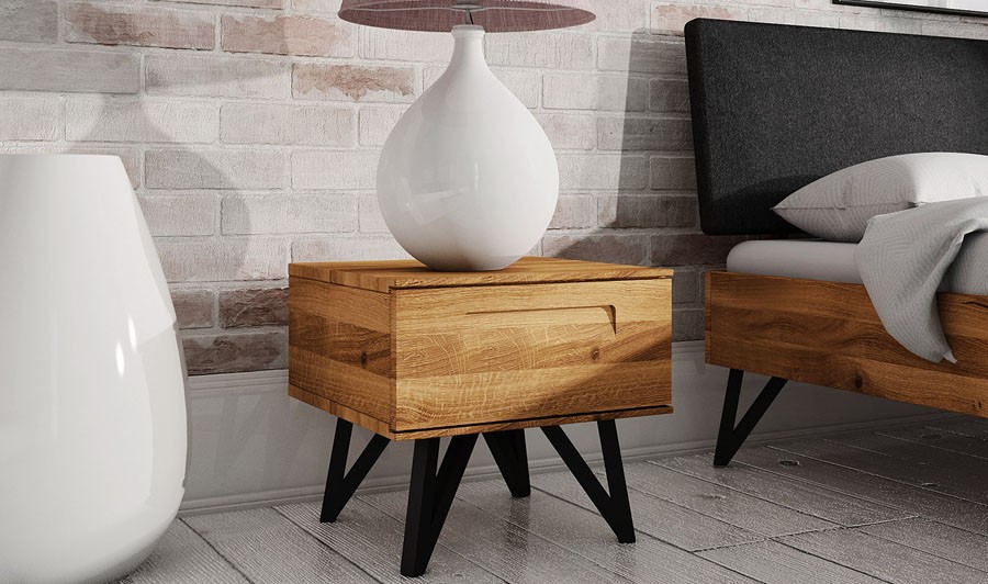 Chevet en chêne massif et métal Ventoux - House and Garden