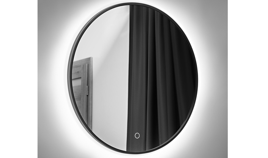 Miroir rond LED noir 60 cm Uranus - House and Garden
