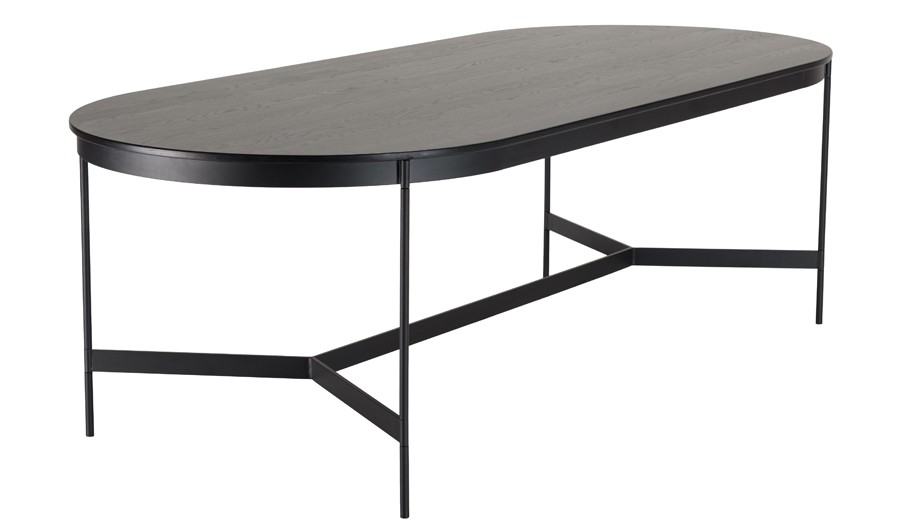 Table salle à manger ovale noire 240 x 104 cm - Jalesko