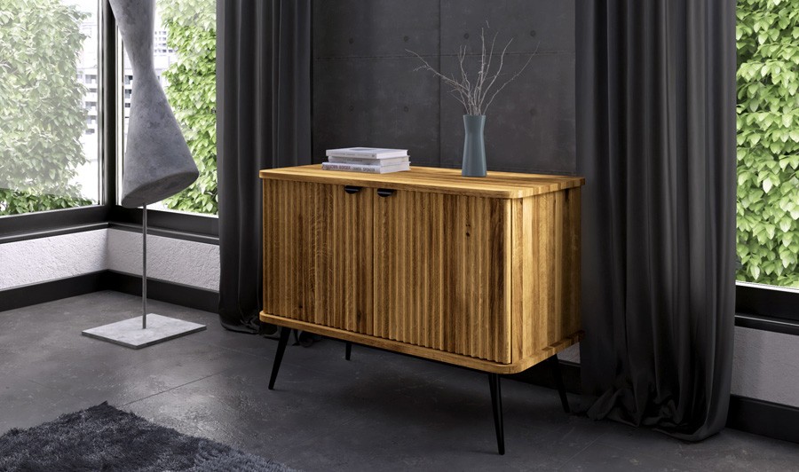 Bahut design en chêne massif avec 2 portes Tempo - House and Garden