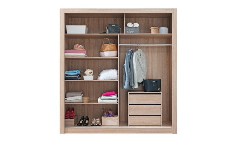 Dressing 2 portes coulissantes chêne sonoma - Zelande