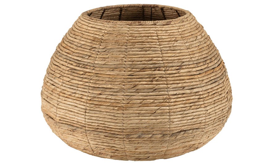 Cache pot rond bas en abaca naturel 41 cm - Thekku