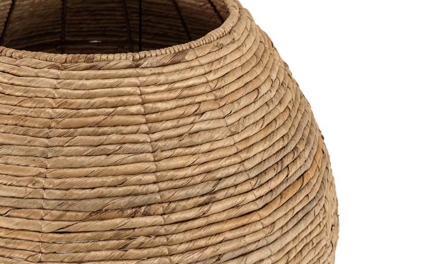 Cache pot rond bas en abaca naturel 41 cm - Thekku