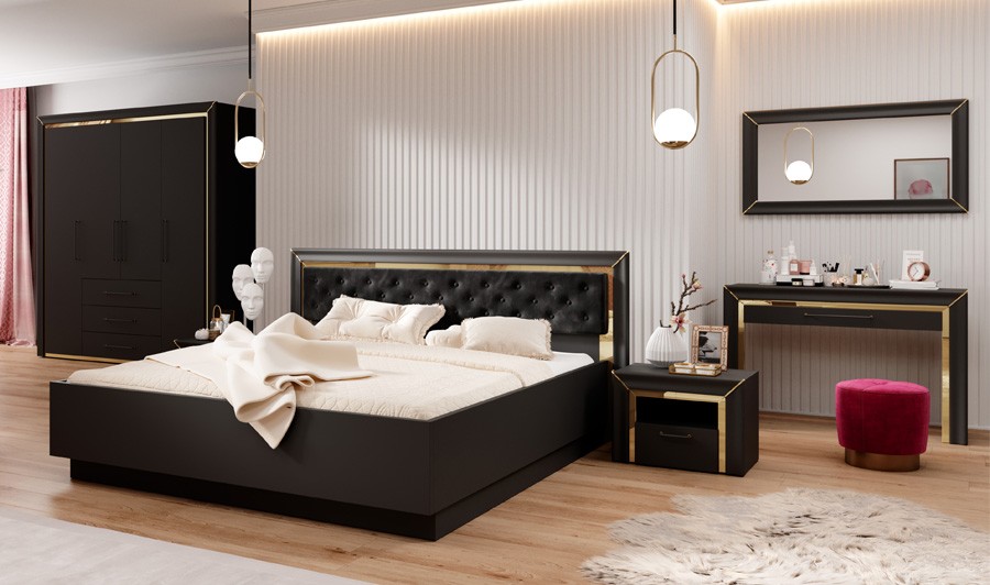 Coiffeuse dorée et noire design - Neirda