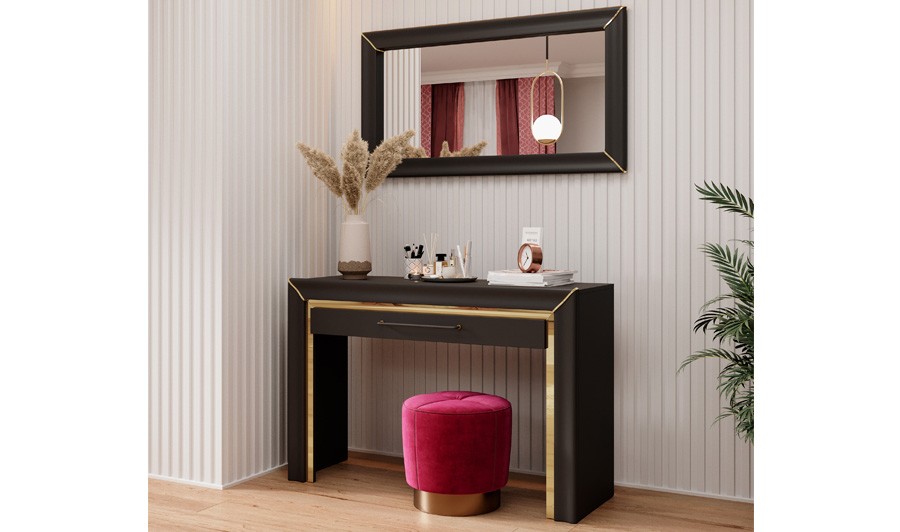 Coiffeuse dorée et noire design - Neirda