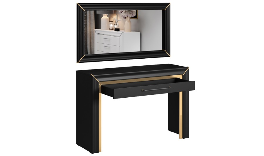 Coiffeuse dorée et noire design - Neirda