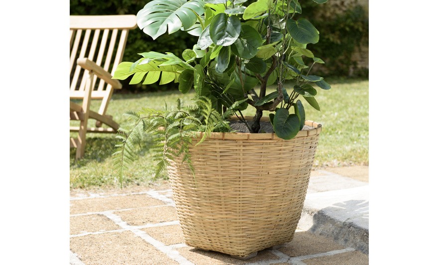 Pot de fleurs rond en bambou naturel 60 cm - Nestor