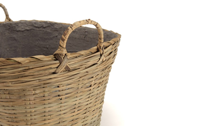 Pot de fleurs en bambou naturel ovale avec poignées - Nestor