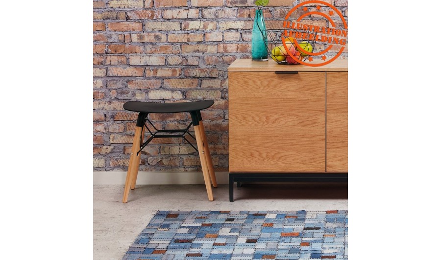 Tabouret bas design ALADIN blanc style scandinave