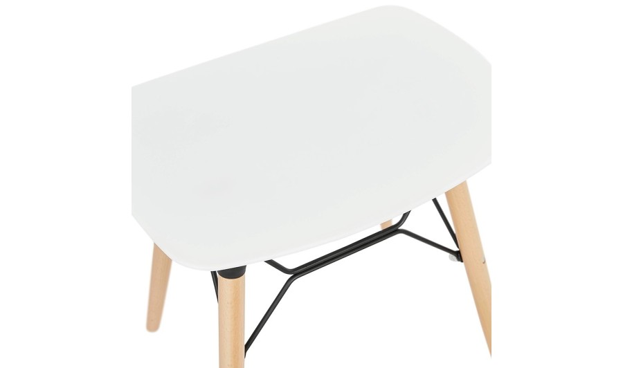 Tabouret bas design ALADIN blanc style scandinave