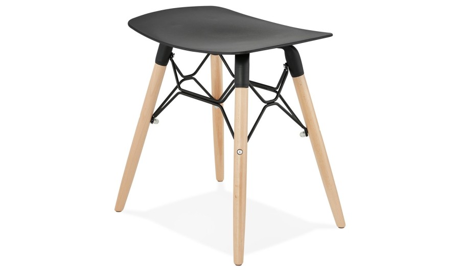 Tabouret bas design ALADIN noir style scandinave